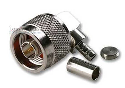 N-Male Right Angle Crimp Connector | 240 Coaxial Cable